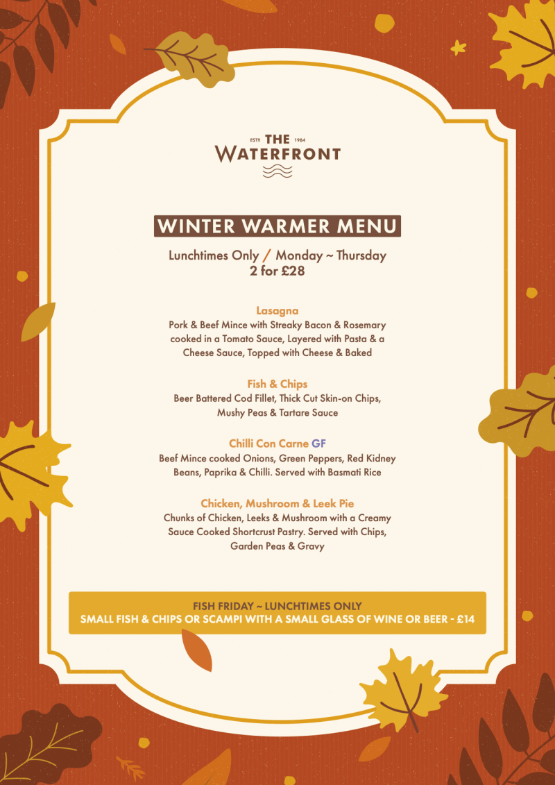 Our Menus – The Waterfront